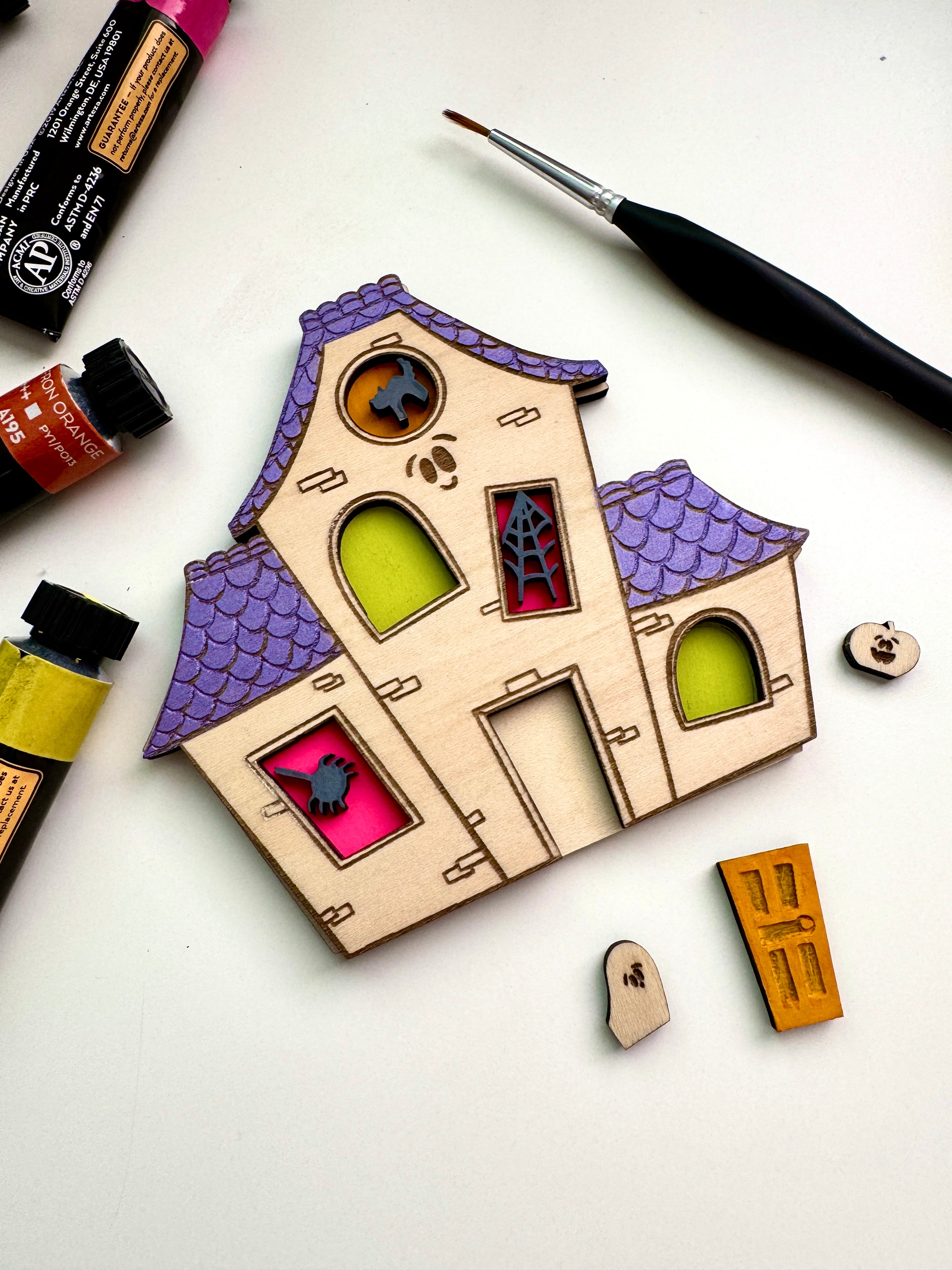 Haunted House Wood Craft Kit – Millie Paper Co.