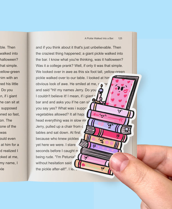Romance Book Stack Jumbo Bookmark – Millie Paper Co.
